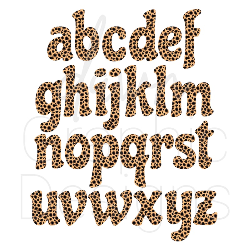 Cheetah Print Letters, Animal Print Alphabet Lettering, PNG Letters ...