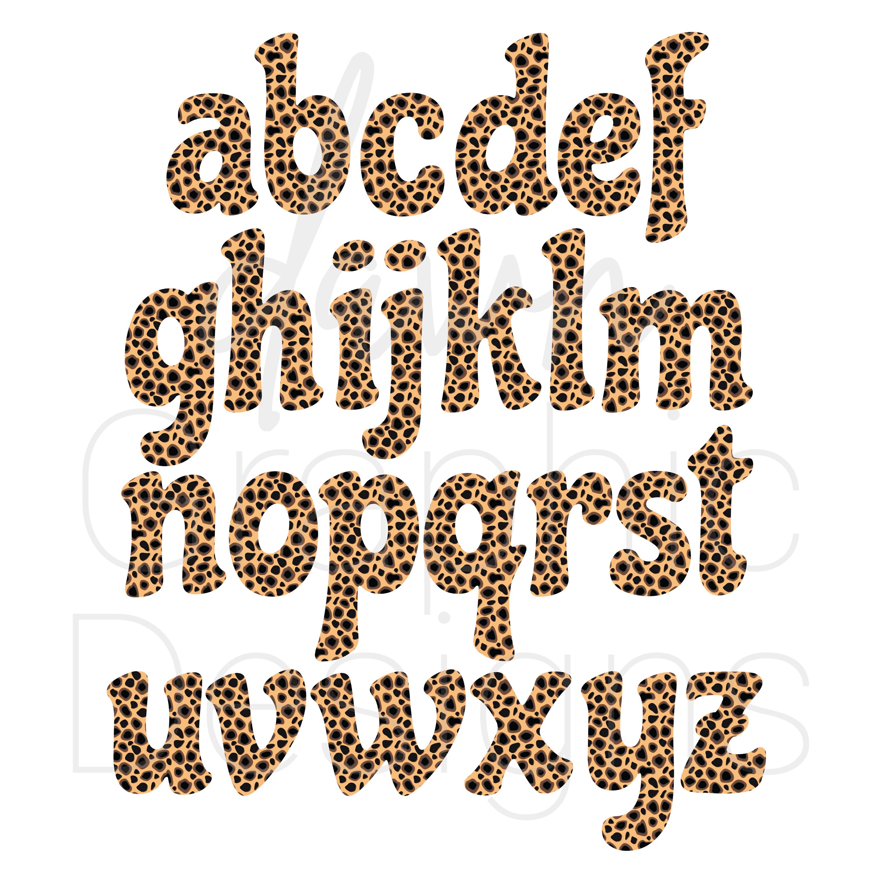 Cheetah Print Letters, Animal Print Alphabet Lettering, PNG Letters ...