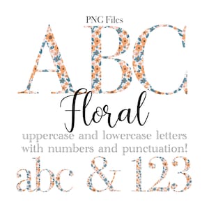 Floral Alphabet Letters and Numbers, Floral Alpha, Floral Sublimation ...