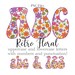 Retro Colorful Floral Lettering, Floral Alphabet Letters, Hippie ...