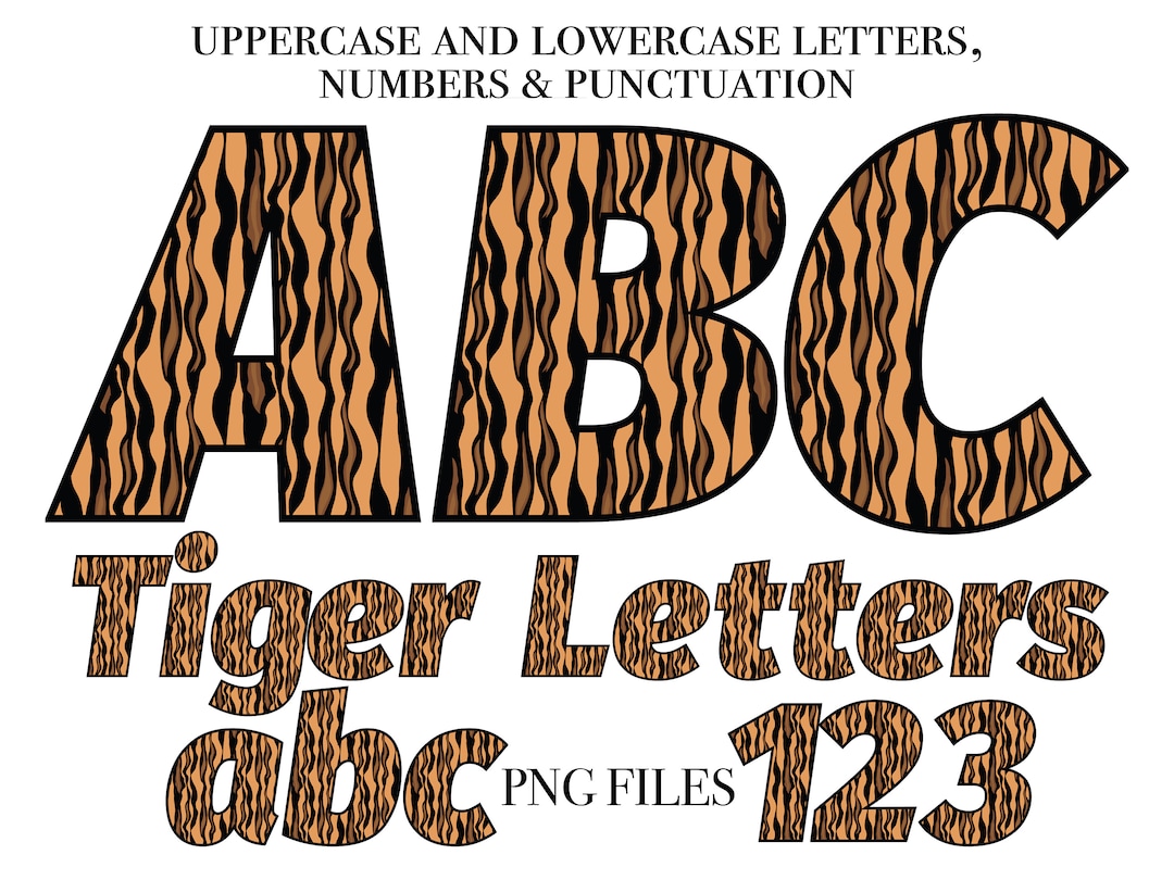 Tiger Print Lettering, Animal Print Alphabet Letters, PNG Letters ...