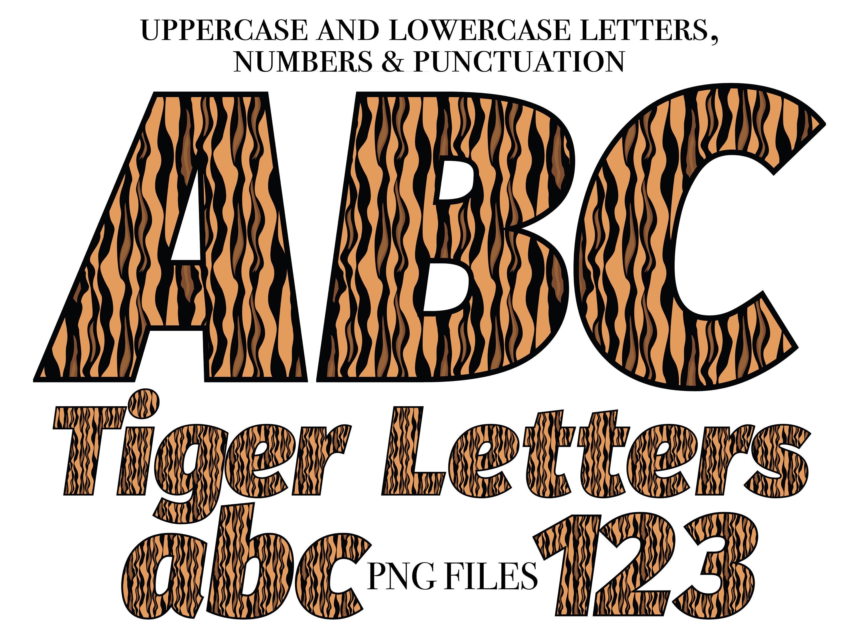 Tiger Print Lettering, Animal Print Alphabet Letters, PNG Letters ...