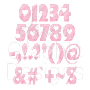 Pink Watercolor Alphabet Letters and Numbers, Bridal Shower Lettering ...