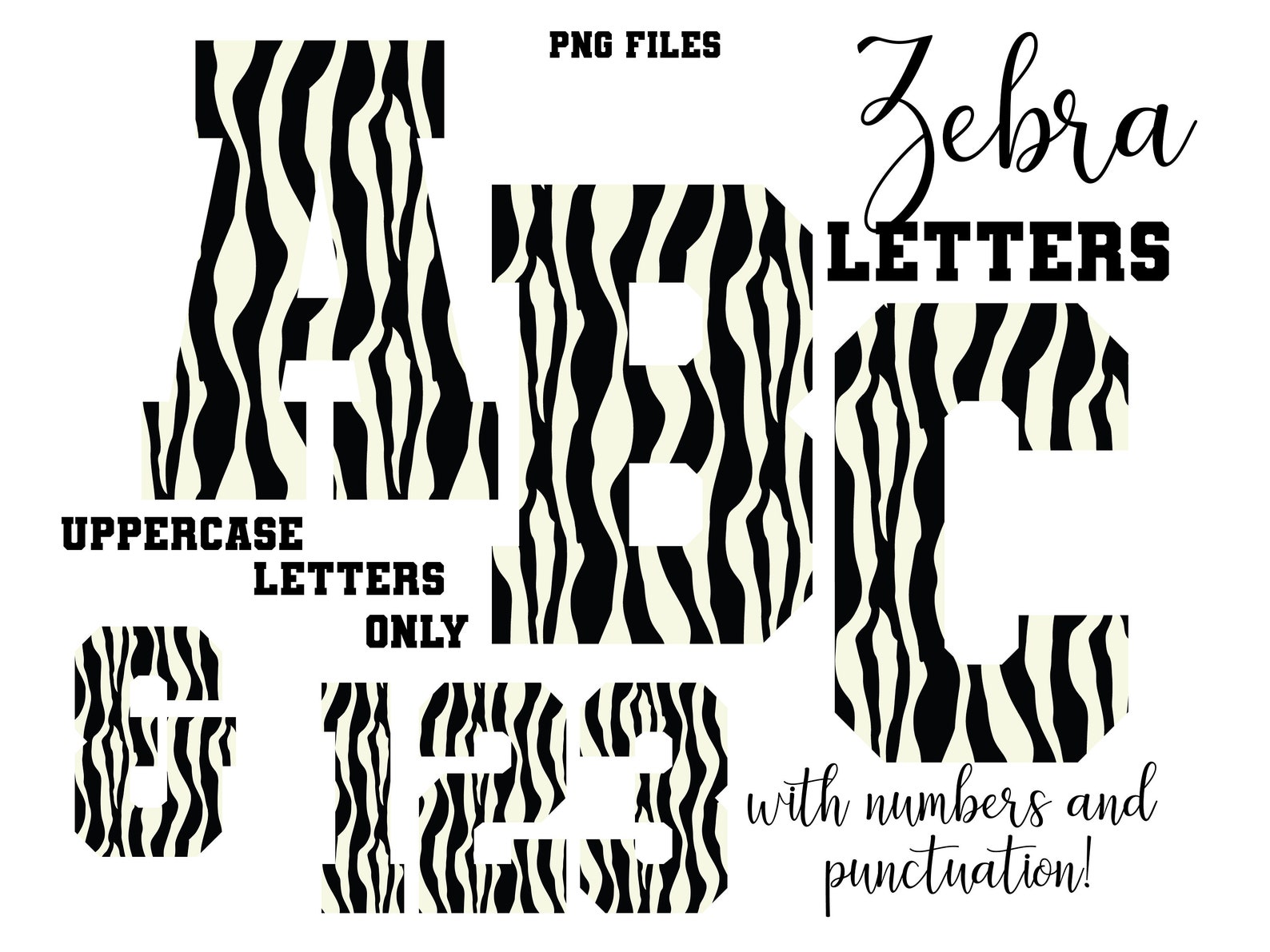 Animal Print Lettering Bundle, Varsity Letters Bundle, Cheetah Letters ...