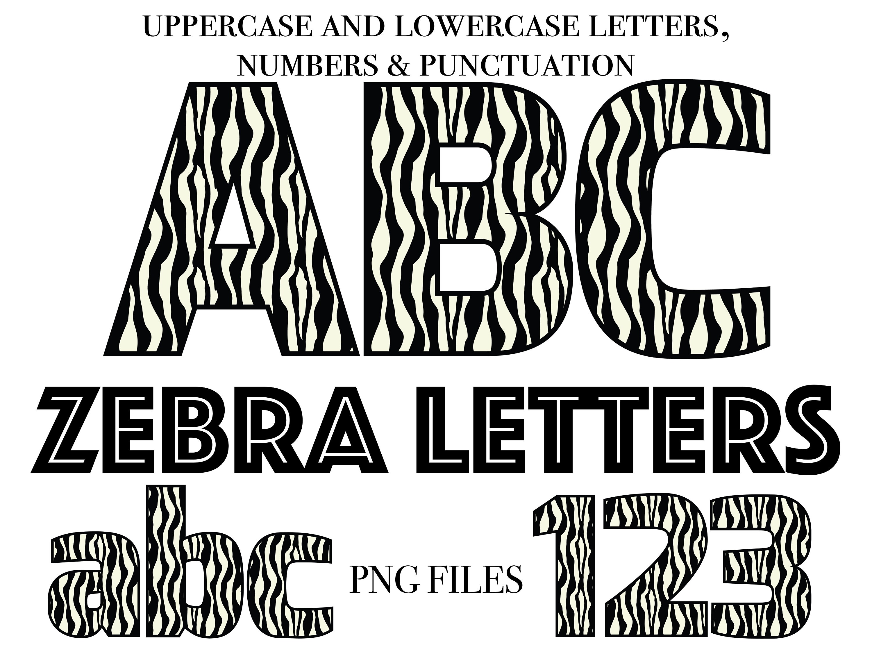 Zebra Print Lettering, Animal Print Alphabet Letters, PNG Letters ...