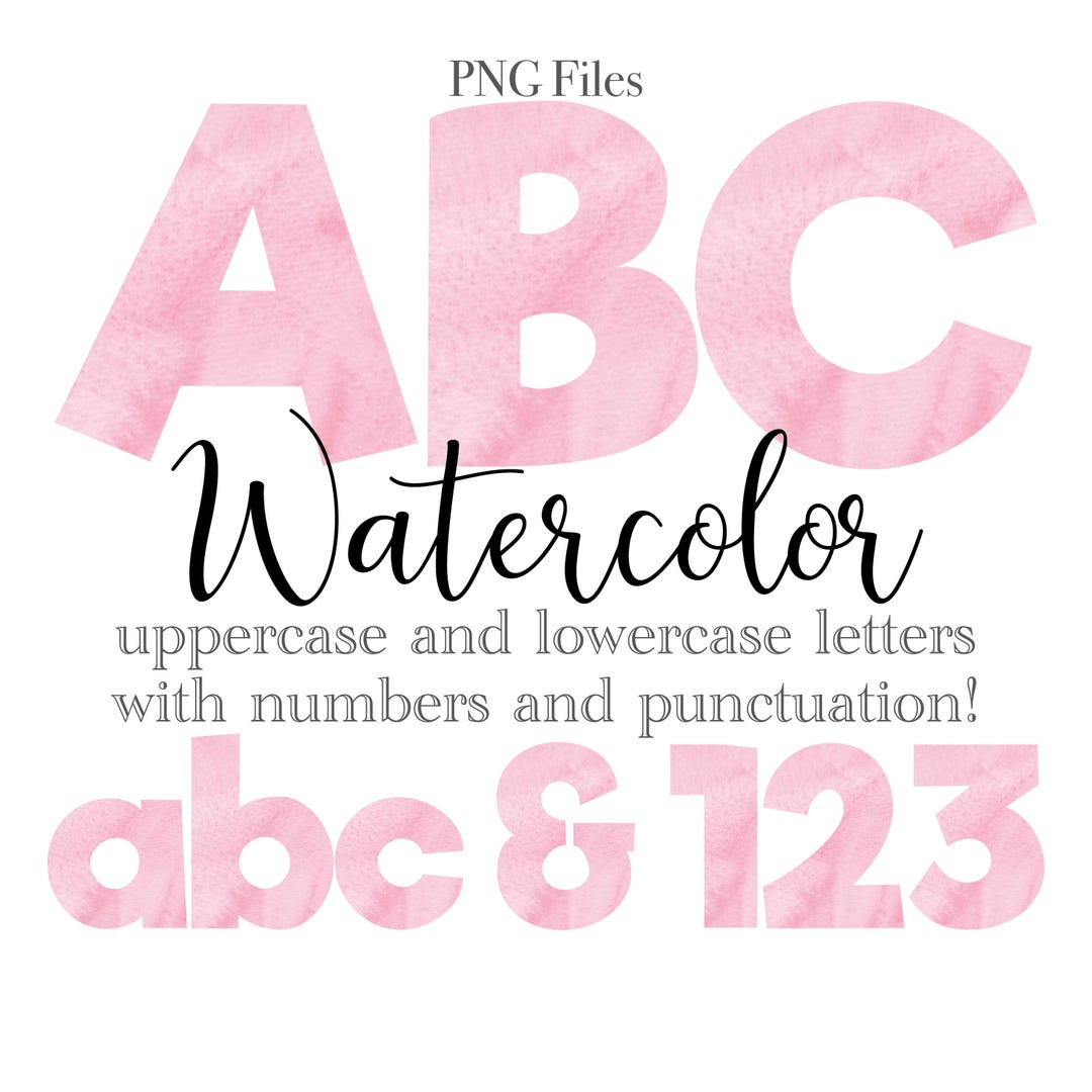Pink Watercolor Alphabet PNG Letters in Watercolor Art Watercolor ...