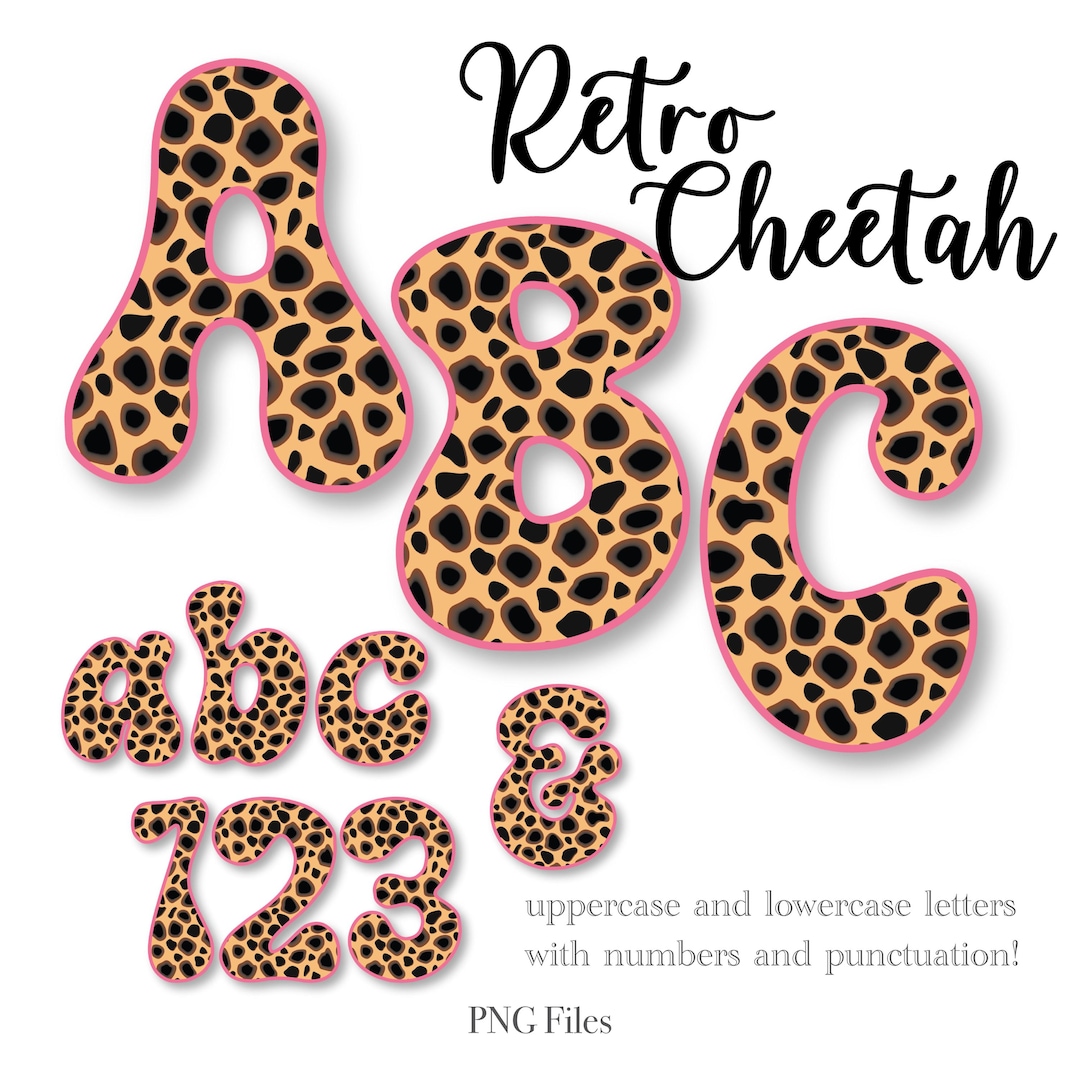 Cheetah Print Letters With Pink, Animal Print Alphabet Lettering Png ...