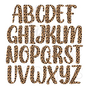 Cheetah Print Letters, Animal Print Alphabet Lettering, PNG Letters ...