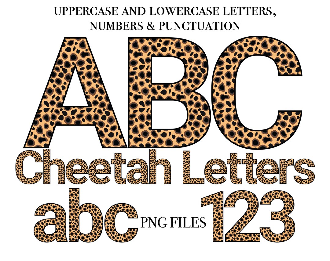 Cheetah Print Lettering, Animal Print Alphabet Letters, PNG Letters ...