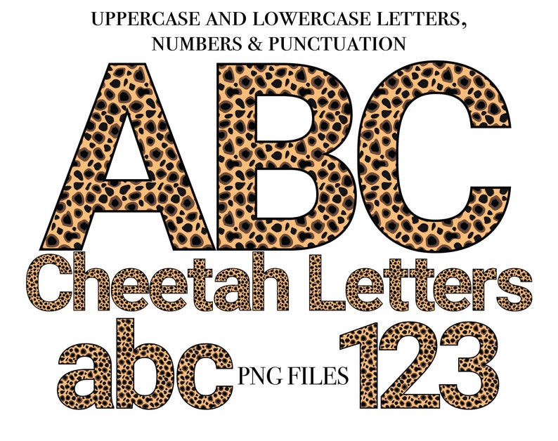 Cheetah Print Lettering, Animal Print Alphabet Letters, PNG Letters ...