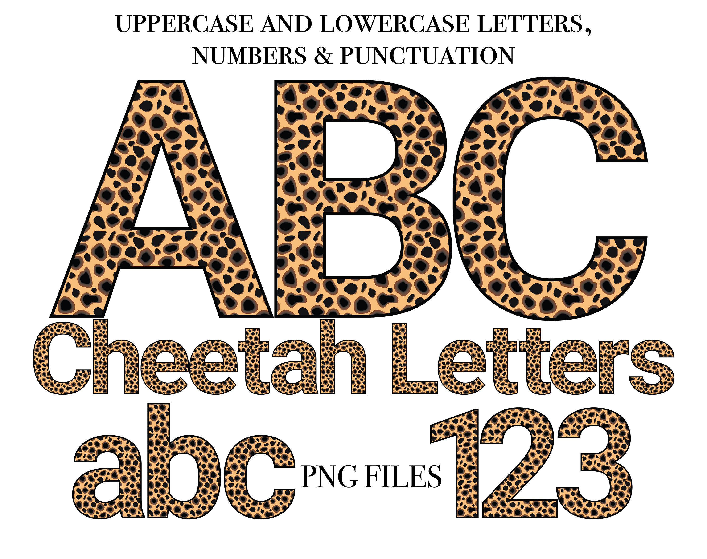 Cheetah Print Lettering, Animal Print Alphabet Letters, PNG Letters ...