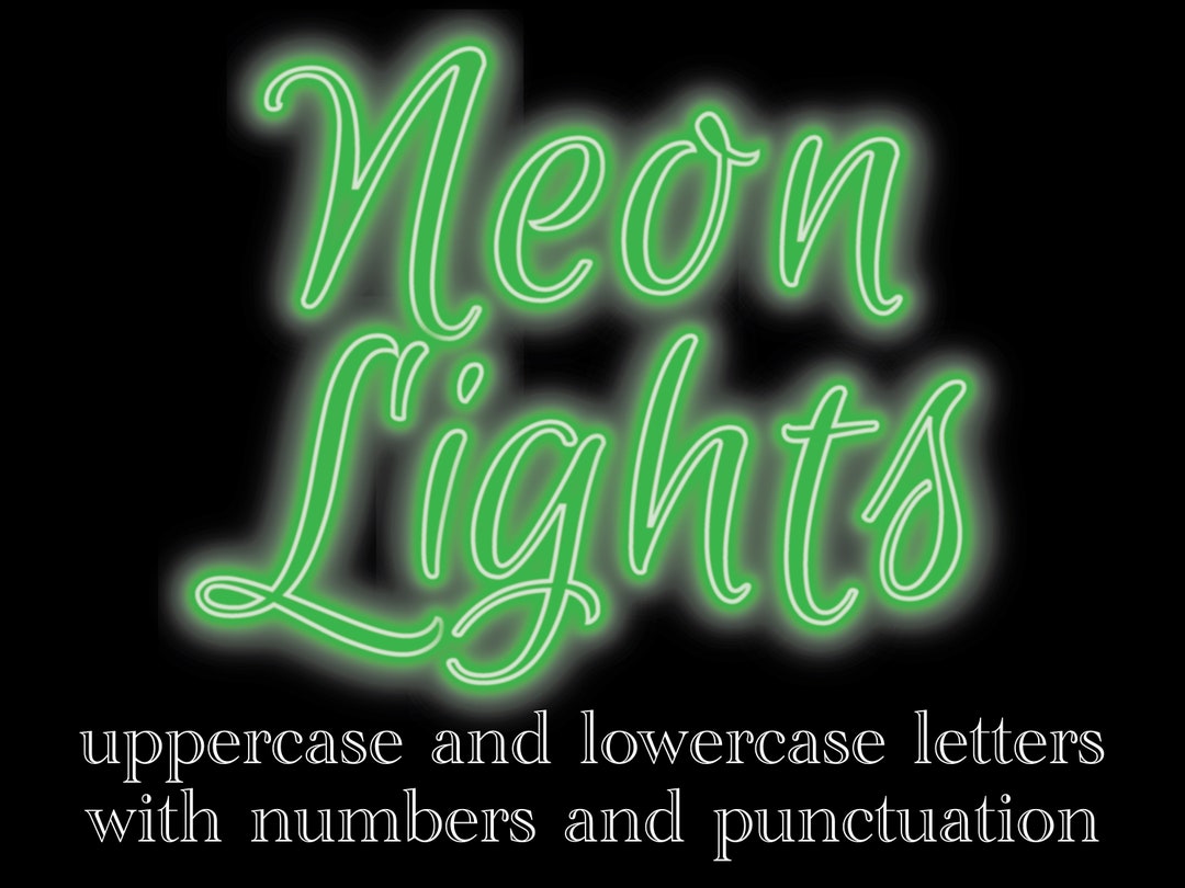 Green Neon Lights Lettering, Green Glowing Lights Alphabet Letters, PNG ...