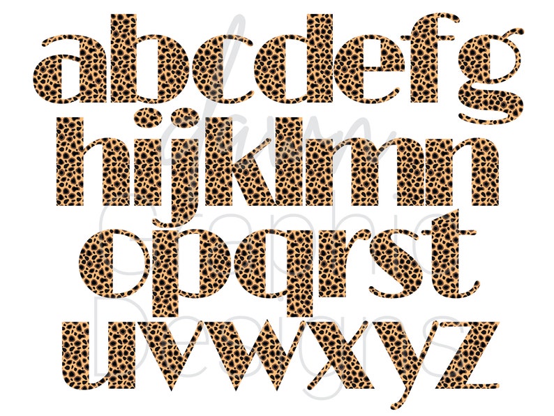 Cheetah Print Lettering, Animal Print Alphabet Letters, PNG Letters ...