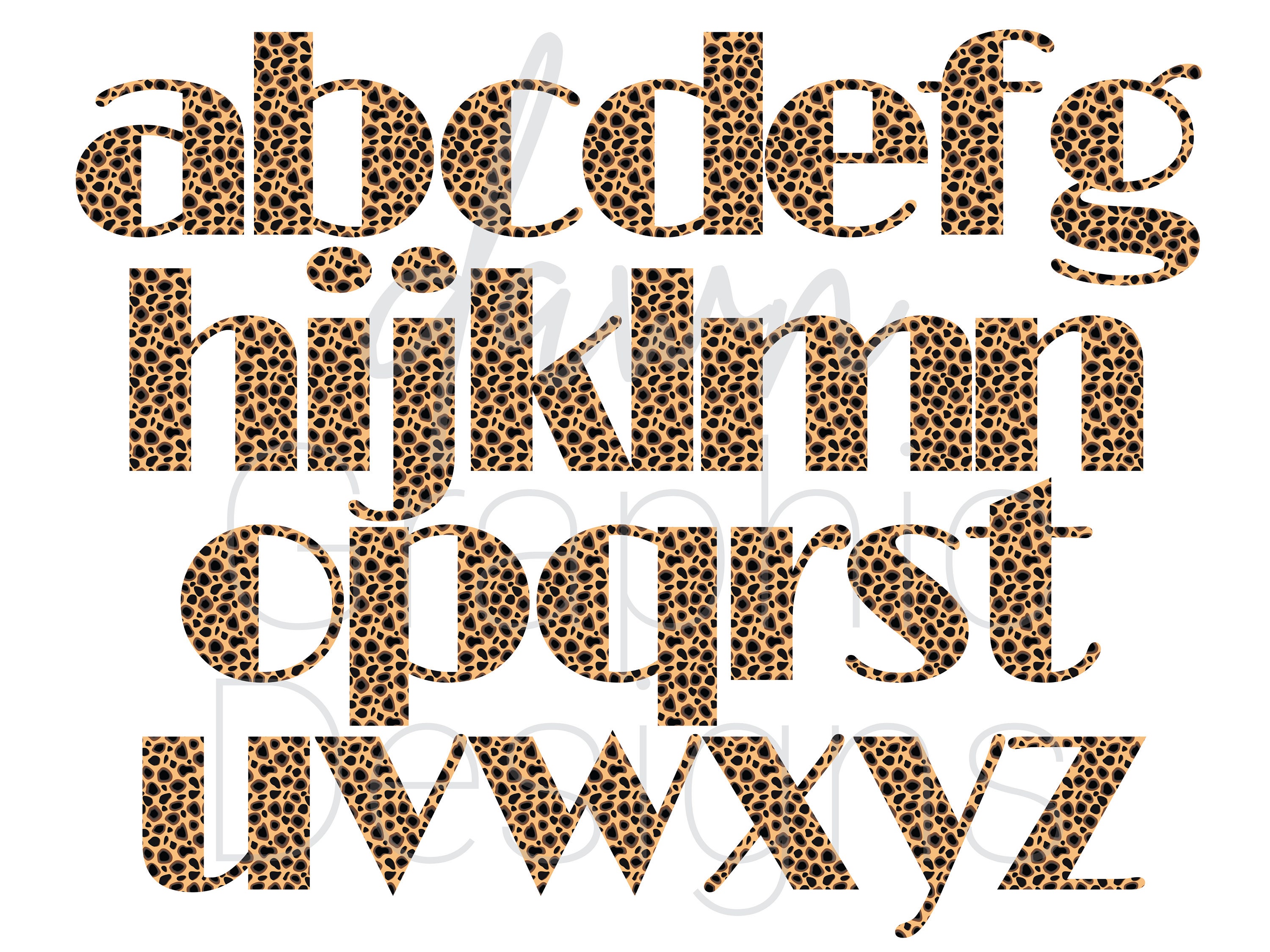 Cheetah Print Lettering, Animal Print Alphabet Letters, PNG Letters ...