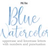 Blue Watercolor Alphabet Letters and Numbers, Baby Shower Lettering ...