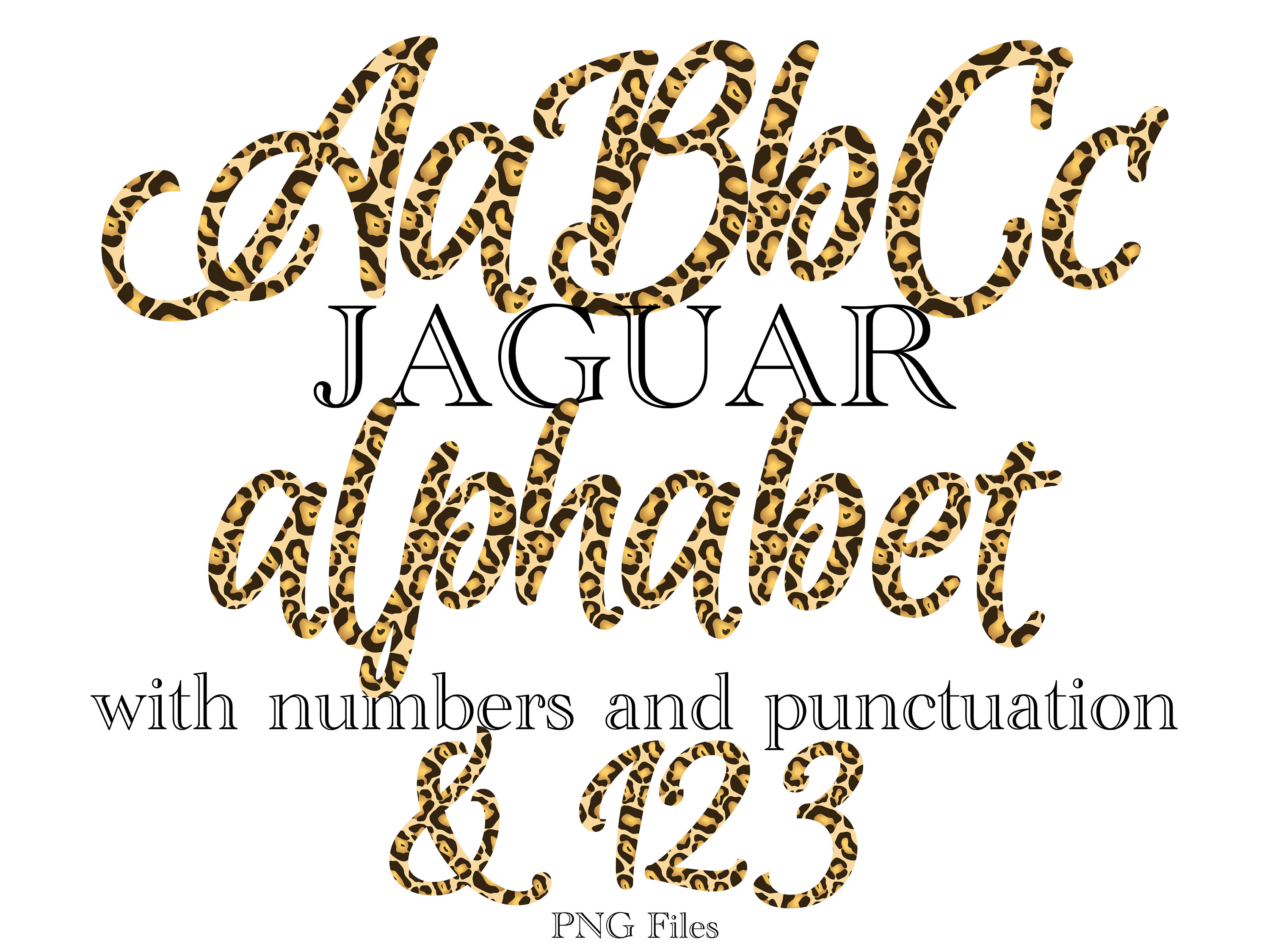 Animal Print Letters Bundle, Cheetah Print Alphabet Lettering, Tiger ...