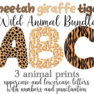 Animal Print Letters Bundle, Cheetah Print Alphabet Letters, PNG ...