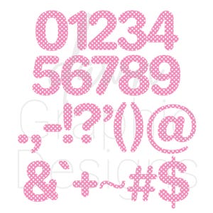 Pink Polka Dots Letters and Numbers, Polka Dot Lettering PNG ...