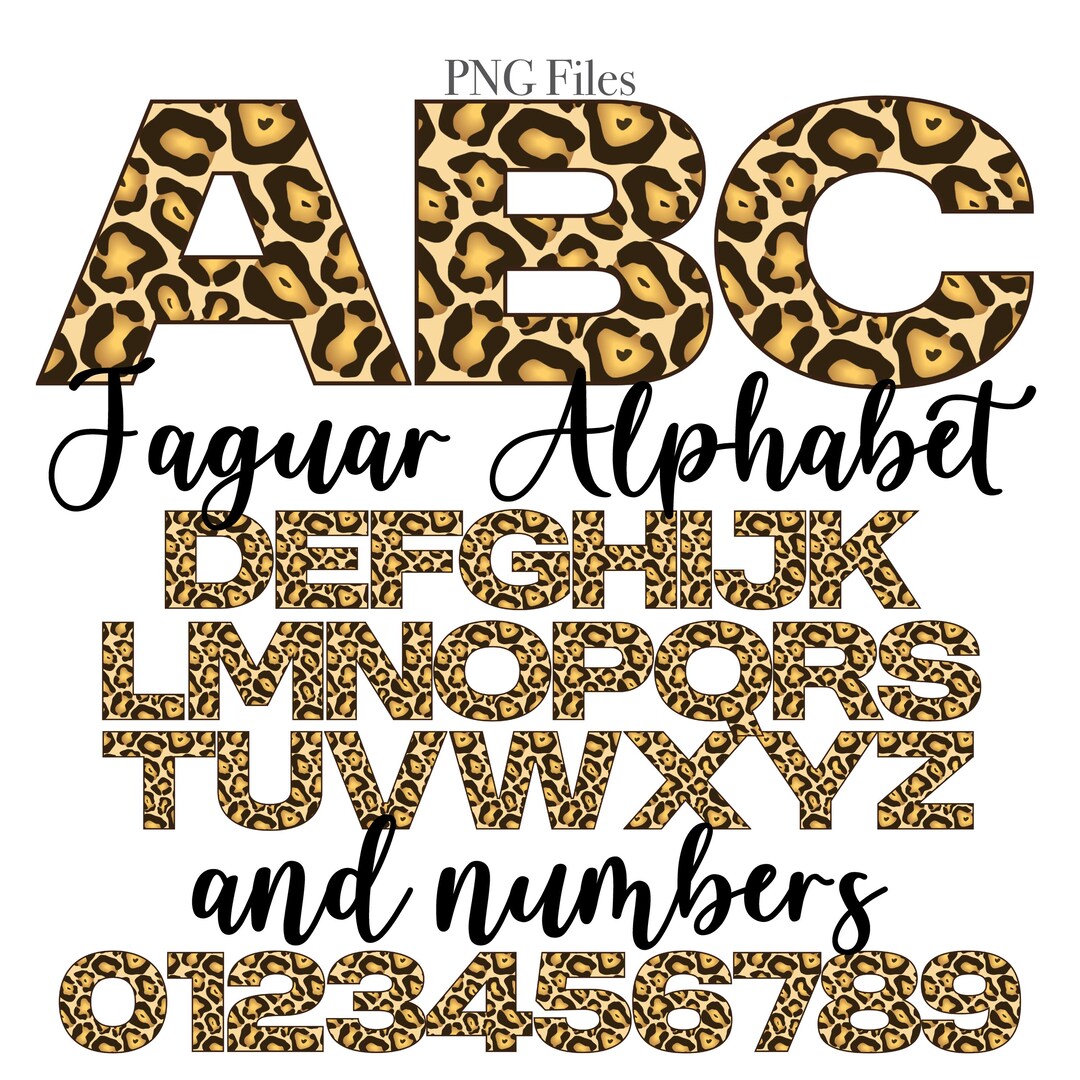 Jaguar Letters PNG, Animal Print Alphabet Letters, PNG Letters, Safari ...