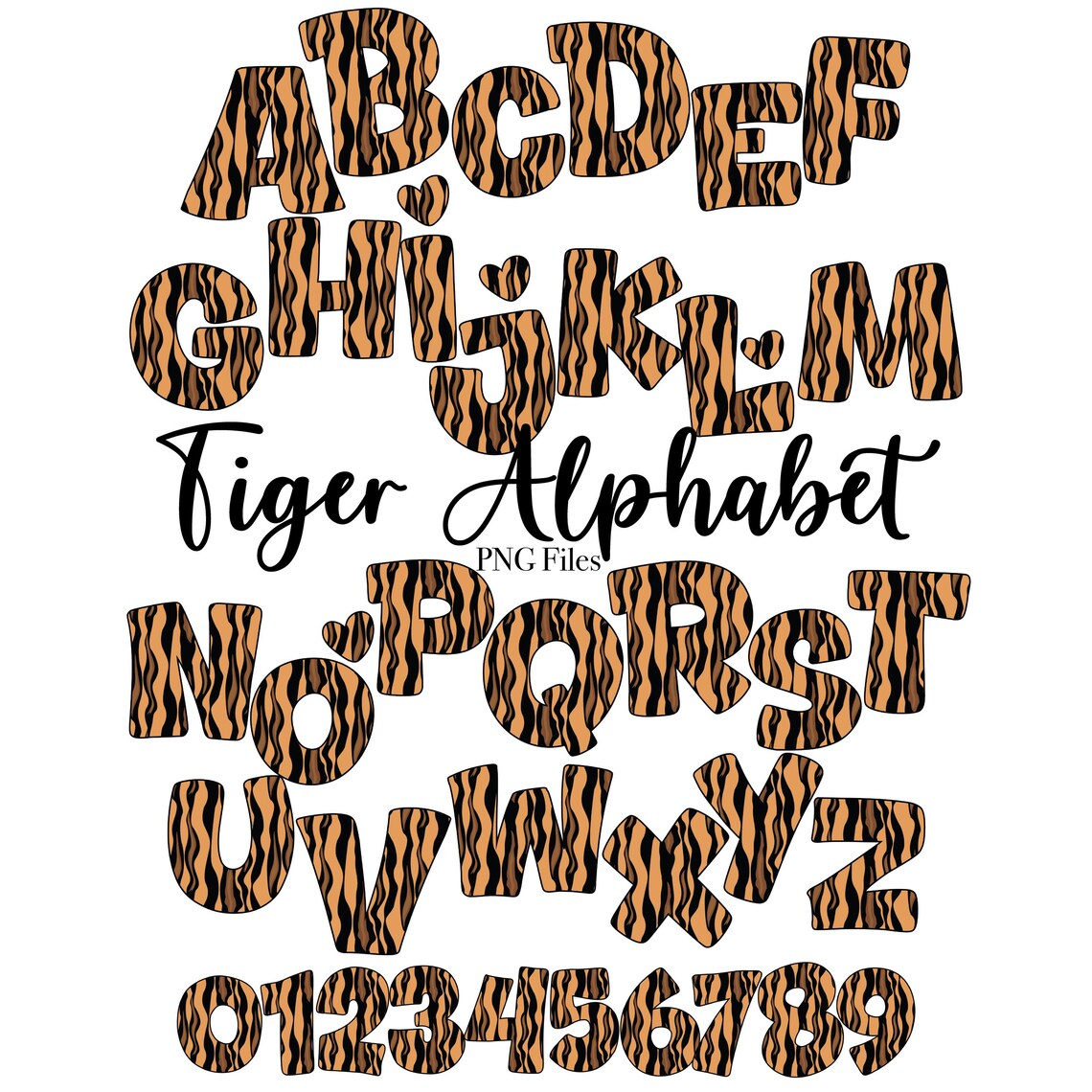 Tiger Print Lettering, Animal Print Alphabet Letters, PNG Letters ...