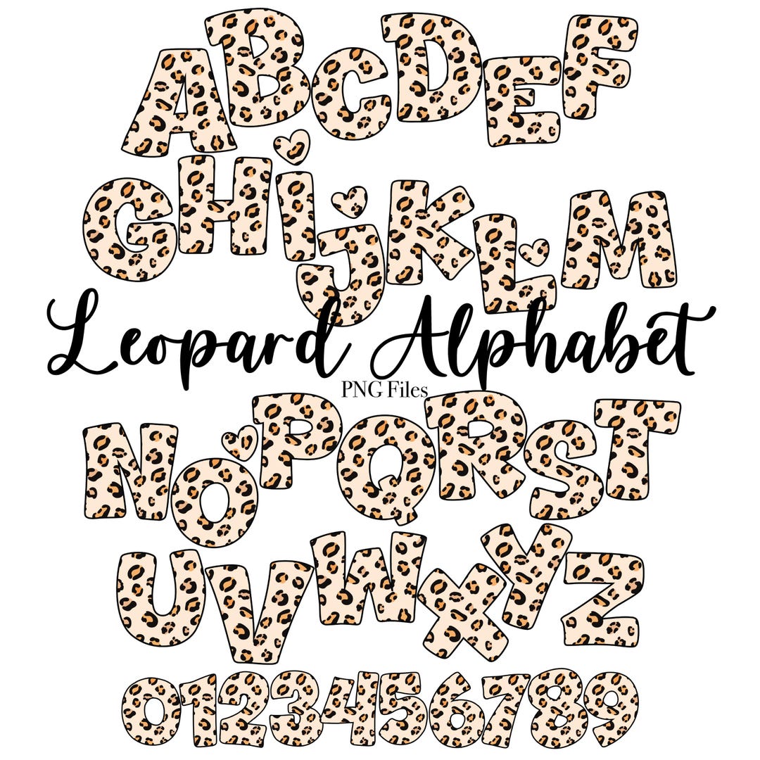 Leopard Print Lettering, Animal Print Alphabet Letters, PNG Letters ...