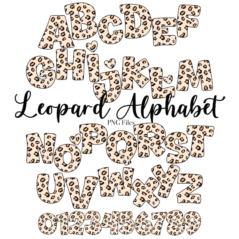 Leopard Print Lettering, Animal Print Alphabet Letters, PNG Letters ...
