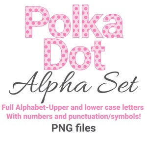 Pink Polka Dot Alphabet Letters, Pink Polka Dot Sublimation Lettering ...