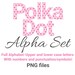 Pink Polka Dot Alphabet Letters, Pink Polka Dot Sublimation Lettering ...