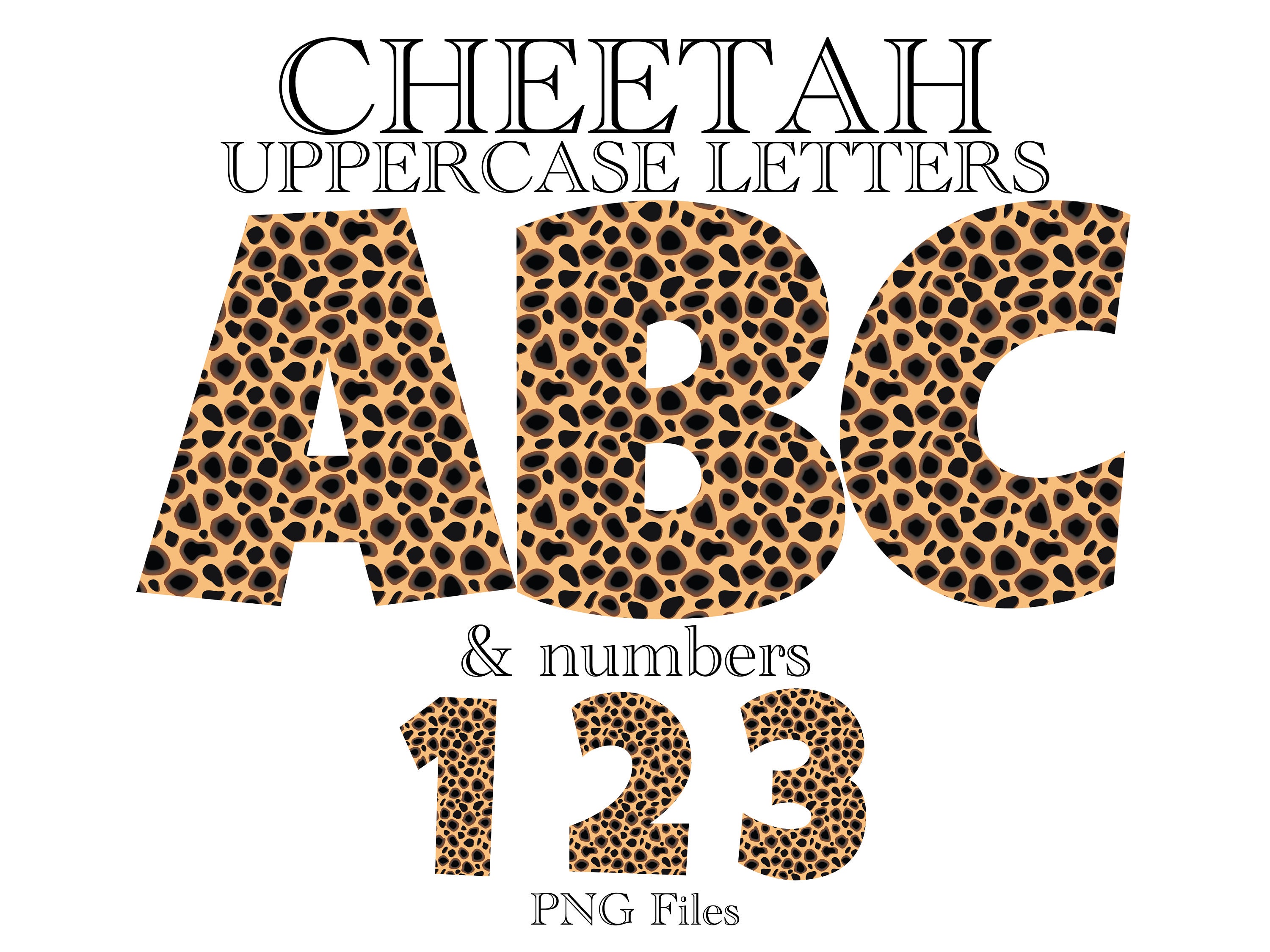 Cheetah Print Lettering, Animal Print Alphabet Letters, PNG Letters ...