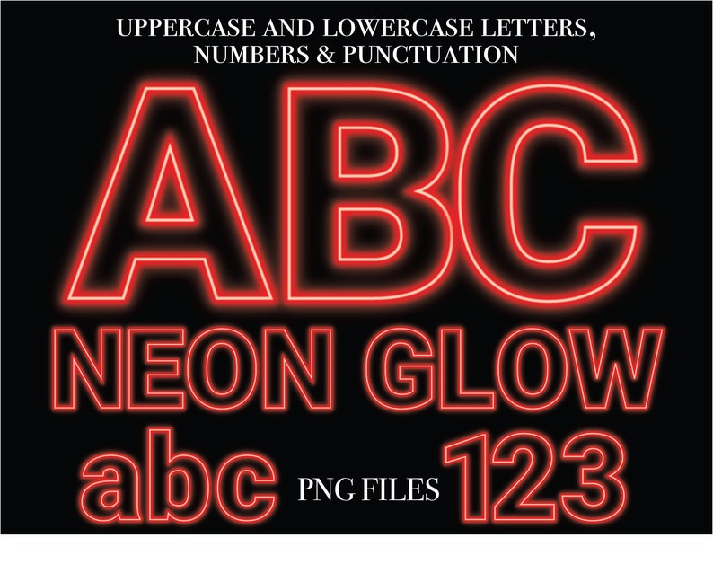 Red Neon Lights Lettering, Red Glowing Lights Alphabet Letters, PNG ...