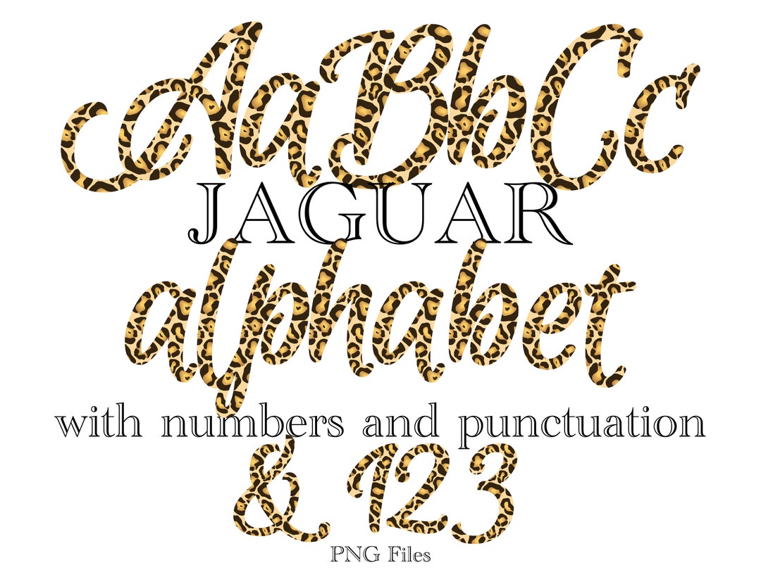 Jaguar Print Letters, Wild Animal Print Alphabet Lettering, PNG Letters ...