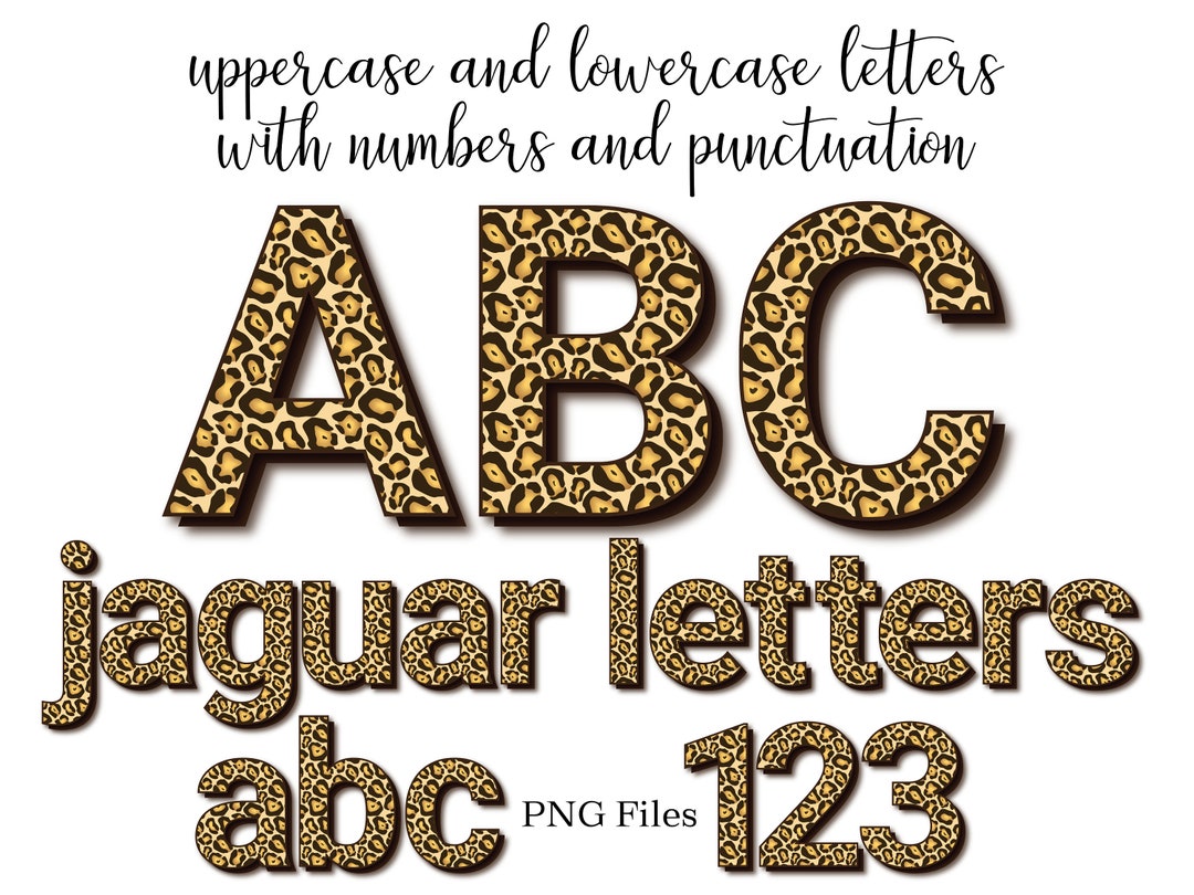 Jaguar Letters, Animal Print Alphabet Lettering, PNG Letters, Letters ...