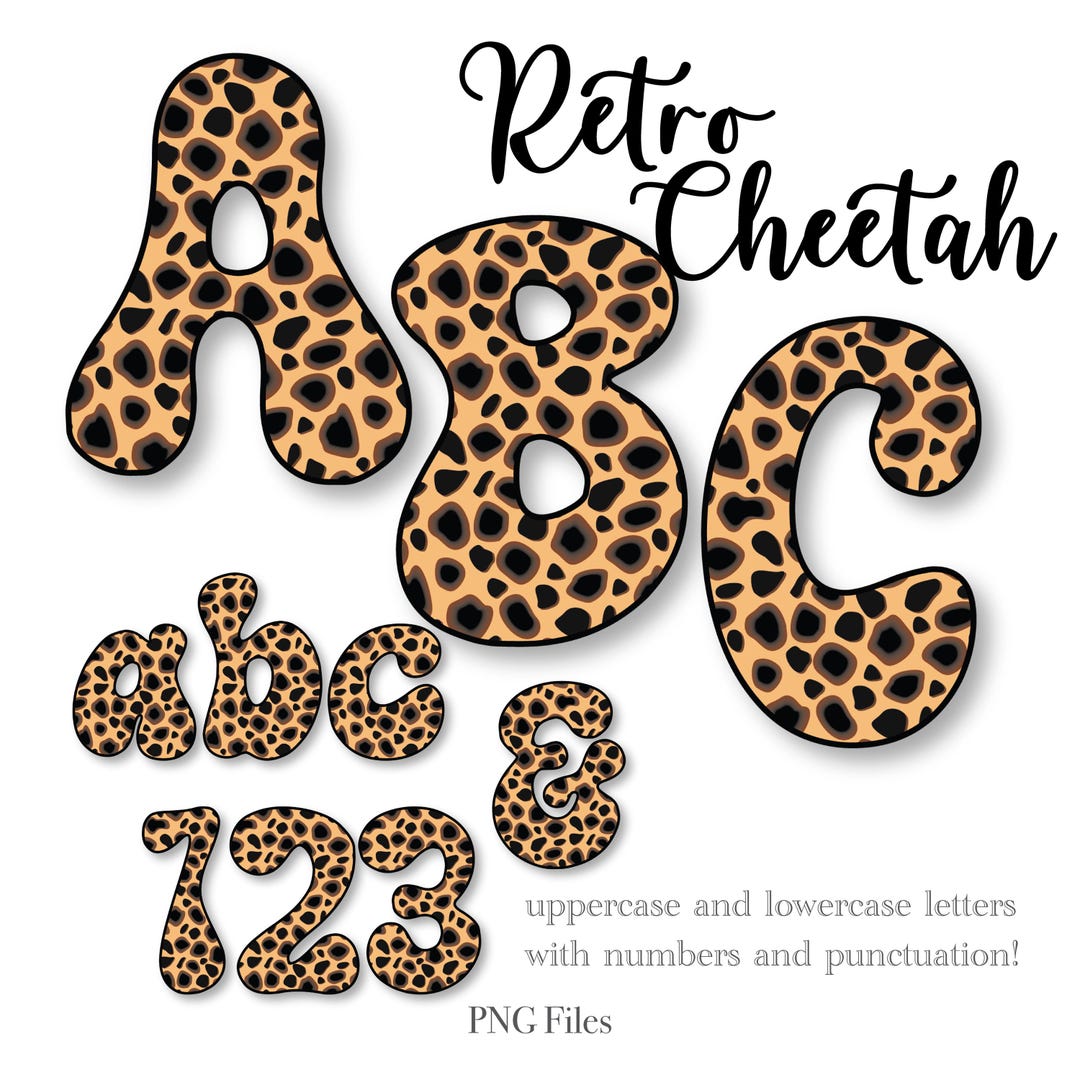 Cheetah Print Letters, Animal Print Alphabet Lettering, PNG Letters ...