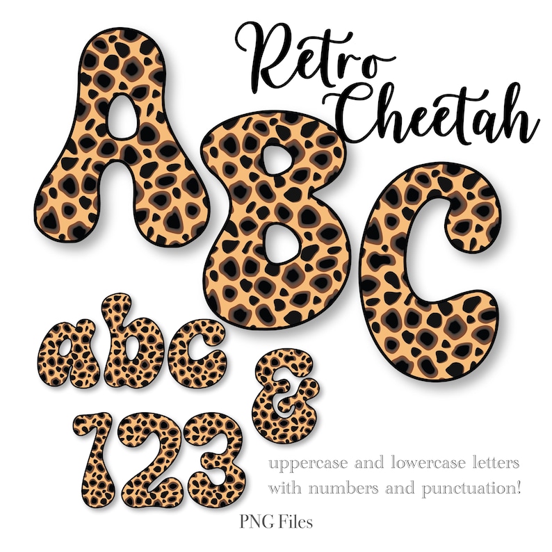 Cheetah Print Letters, Animal Print Alphabet Lettering, PNG Letters ...