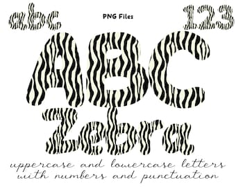 Zebra Print Letters Animal Print Alphabet Wild One - Etsy