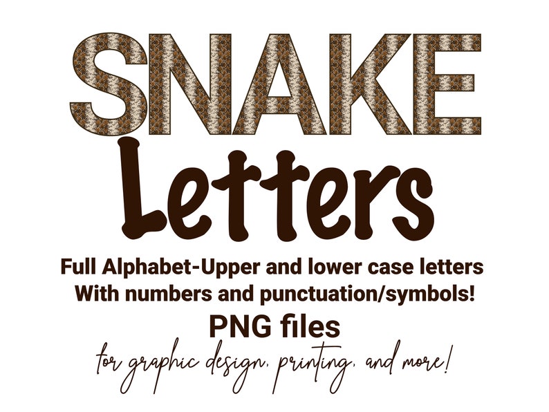 Snake Print Lettering, Reptile Print Alphabet Letters, PNG Letters ...