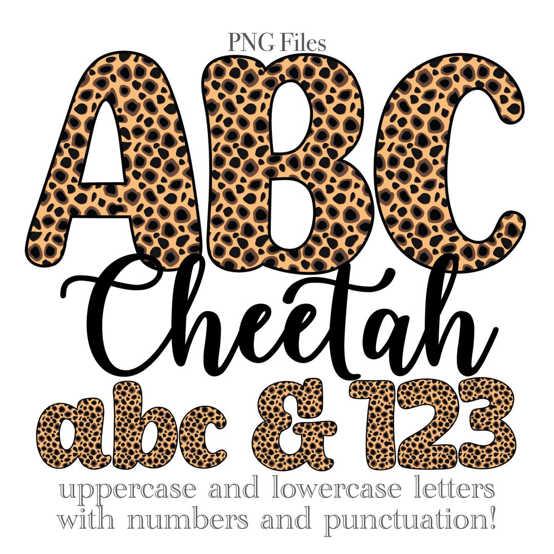 Cheetah Print Letters, Animal Print Alphabet Lettering, PNG Letters ...