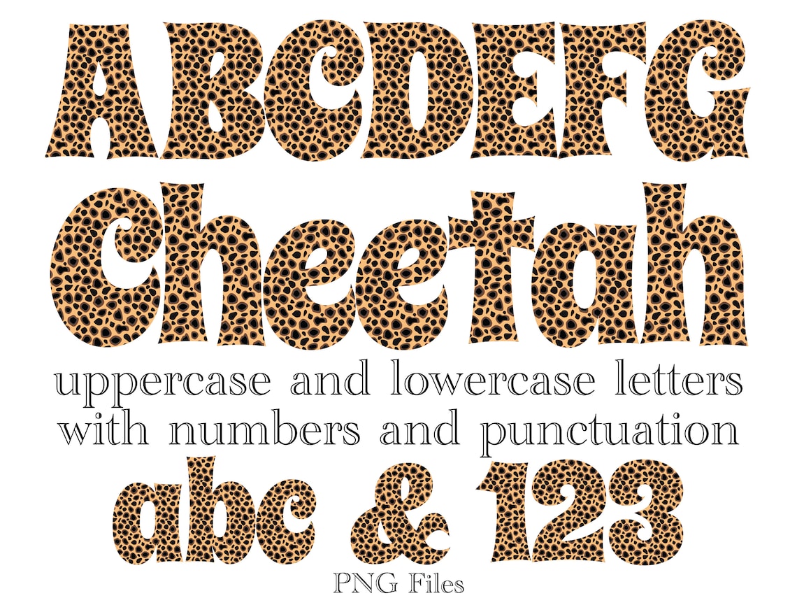 Cheetah Print Lettering, Animal Print Alphabet Letters, PNG Letters ...