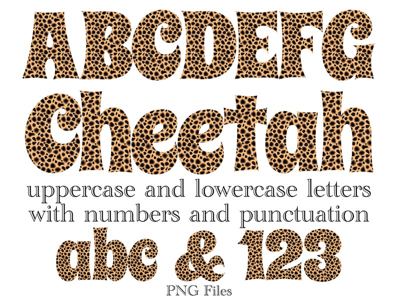 Cheetah Print Lettering, Animal Print Alphabet Letters, PNG Letters ...