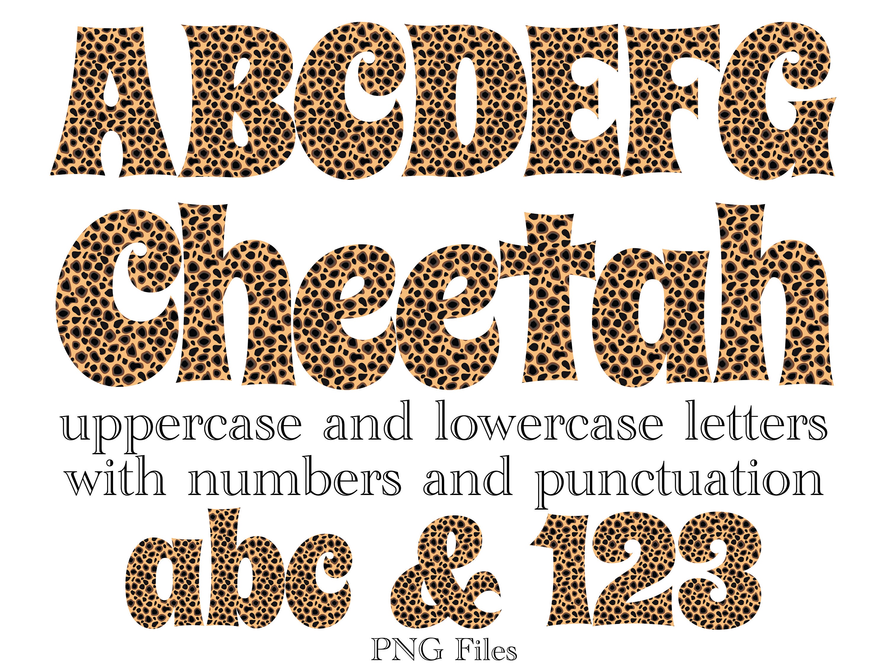 Cheetah Print Lettering, Animal Print Alphabet Letters, PNG Letters ...