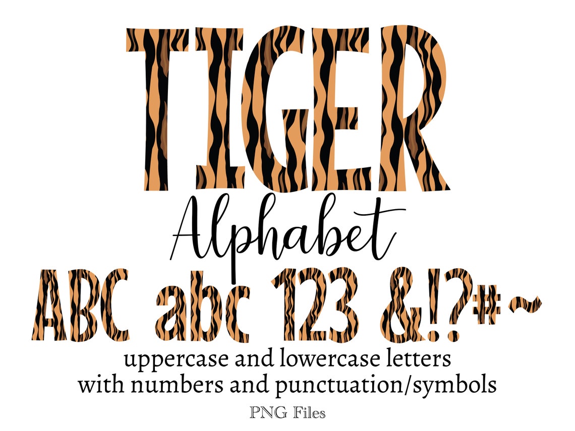 Tiger Print Letters, Animal Print Alphabet, Wild One, Sublimation ...