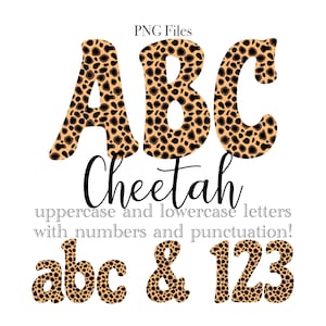 Cheetah Print Letters, Animal Print Alphabet Lettering, PNG Letters ...