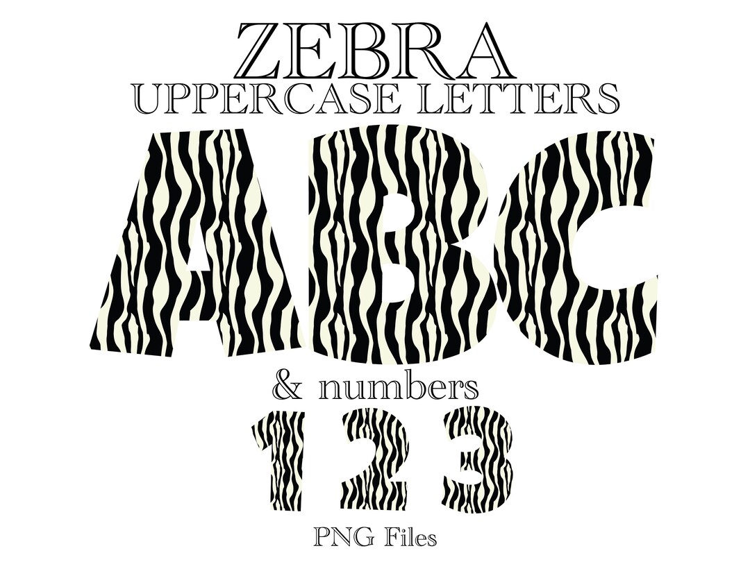 Zebra Print Lettering, Animal Print Alphabet Letters, PNG Letters, Wild ...
