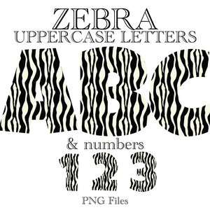 Zebra Print Lettering, Animal Print Alphabet Letters, PNG Letters, Wild ...