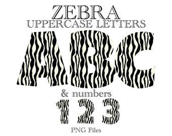 Zebra Print Letters Animal Print Alphabet Wild One - Etsy