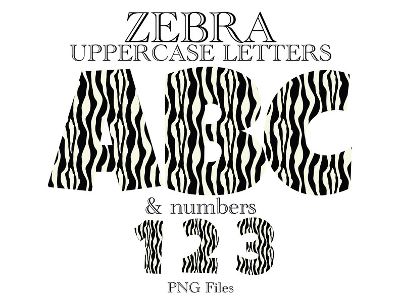 Zebra Print Lettering, Animal Print Alphabet Letters, PNG Letters, Wild ...