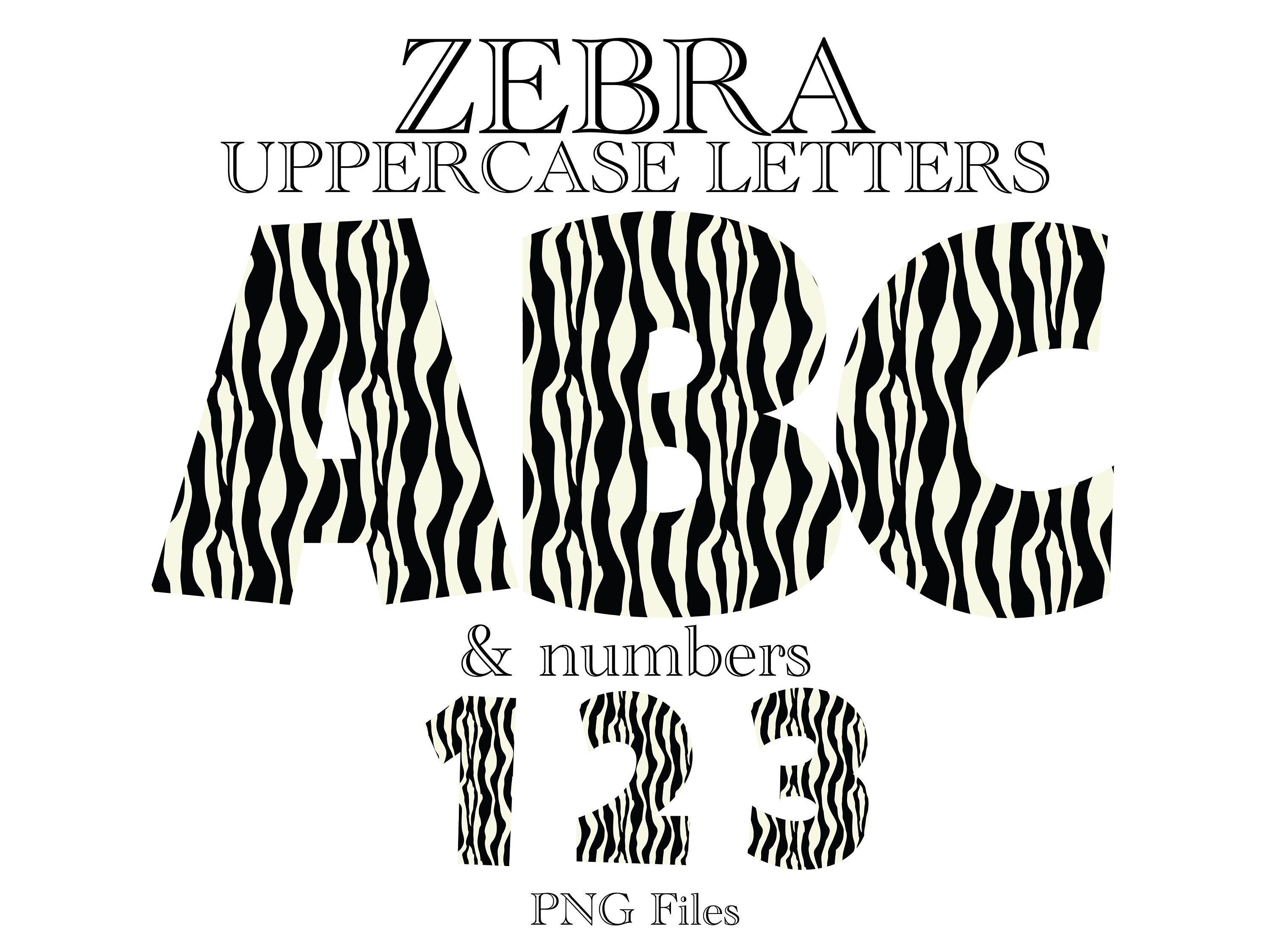 Zebra Print Lettering, Animal Print Alphabet Letters, PNG Letters, Wild ...