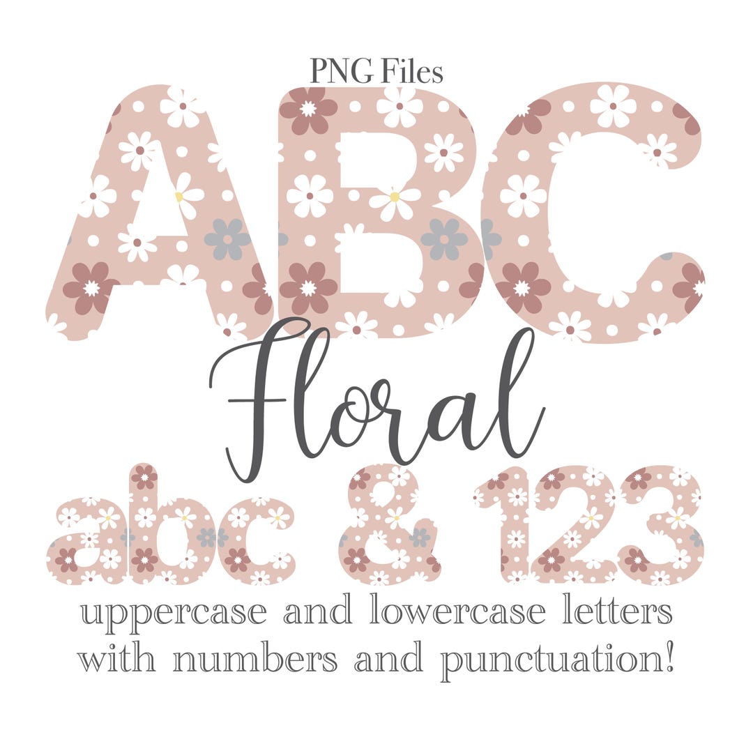 Floral Letters PNG, Floral Alphabet Letters and Numbers, Floral Alpha ...