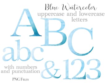 Red Watercolor Alphabet Letters and Numbers, Bright Letters, Watercolor ...