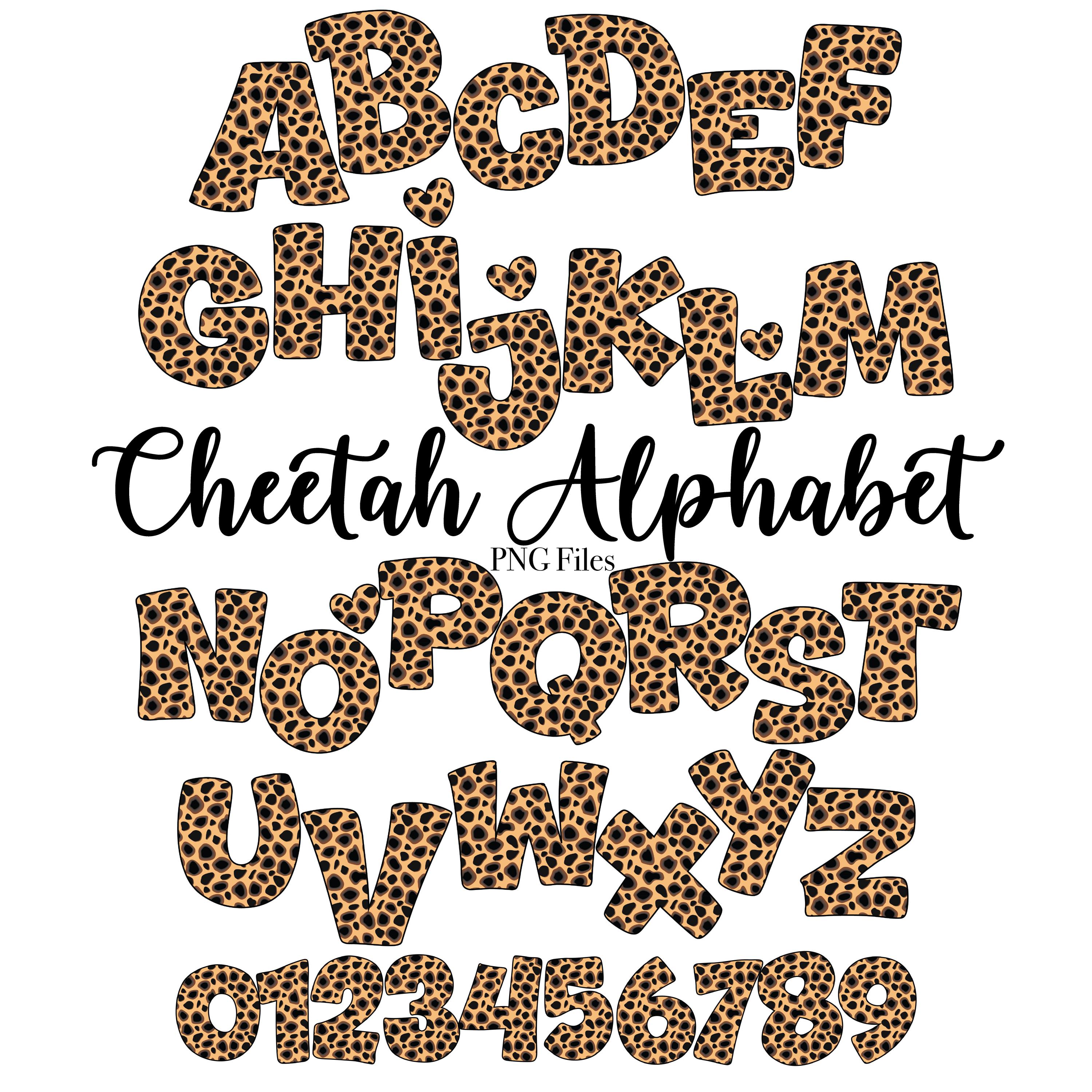Cheetah Print Lettering, Animal Print Alphabet Letters, PNG Letters ...